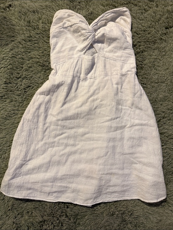 Blanco By Nature | Dresses | Strapless White Twistfront Summer Dress ...